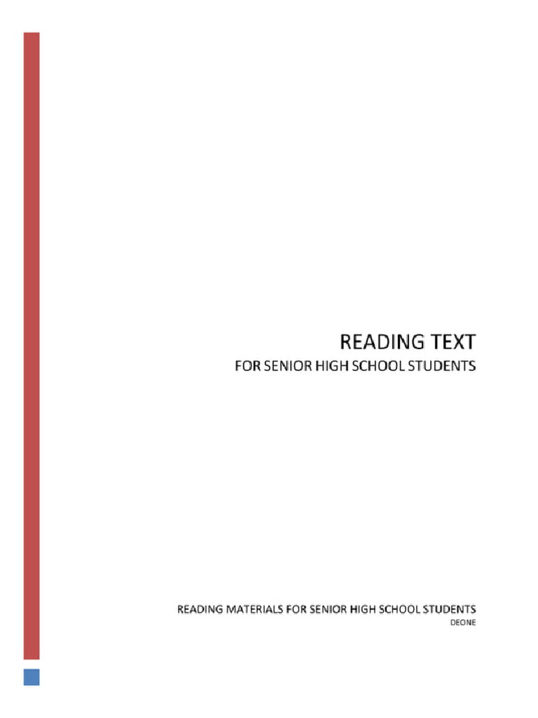Reading Text For SHS Students | PDF