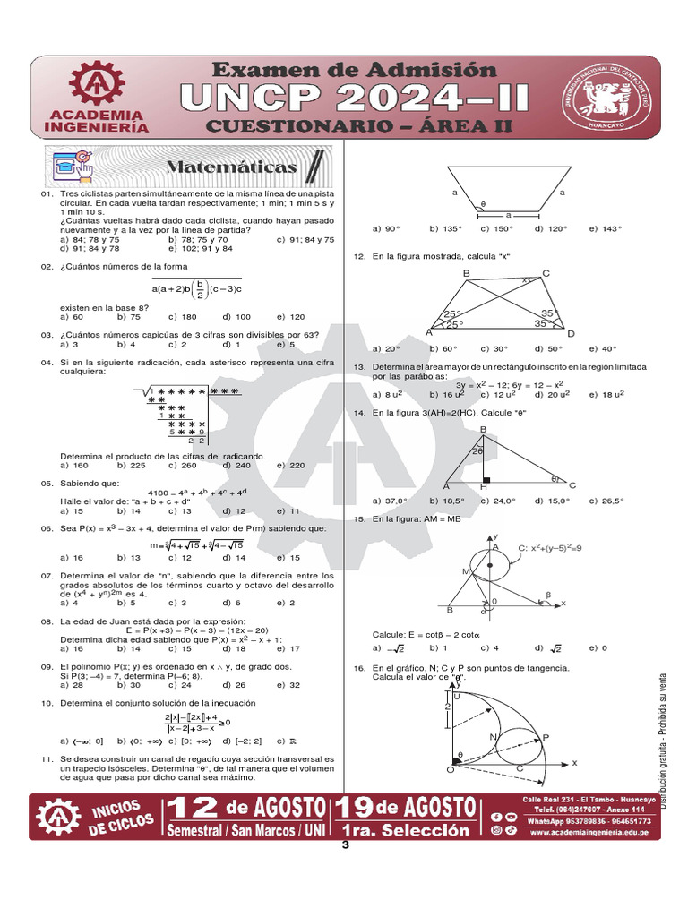 ADMISIN UNCP 2024-I Rea II Solucionario | PDF | China | Política mundial