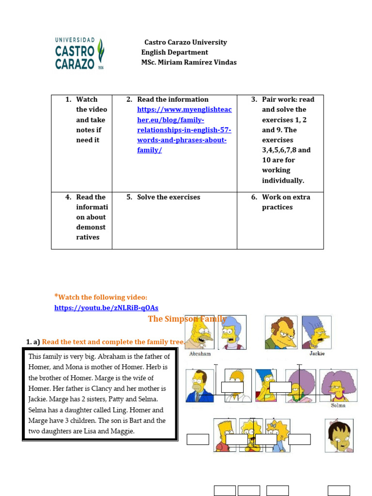 Family Members, The Simpsons | PDF | Language Mechanics | The Simpsons