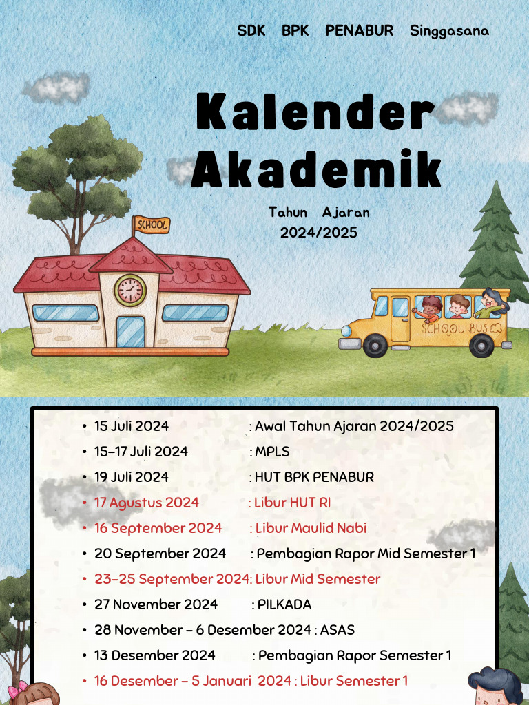 Kalender Akademik SD 2425 | PDF