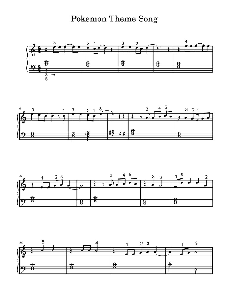 Pokemon Theme Song | PDF
