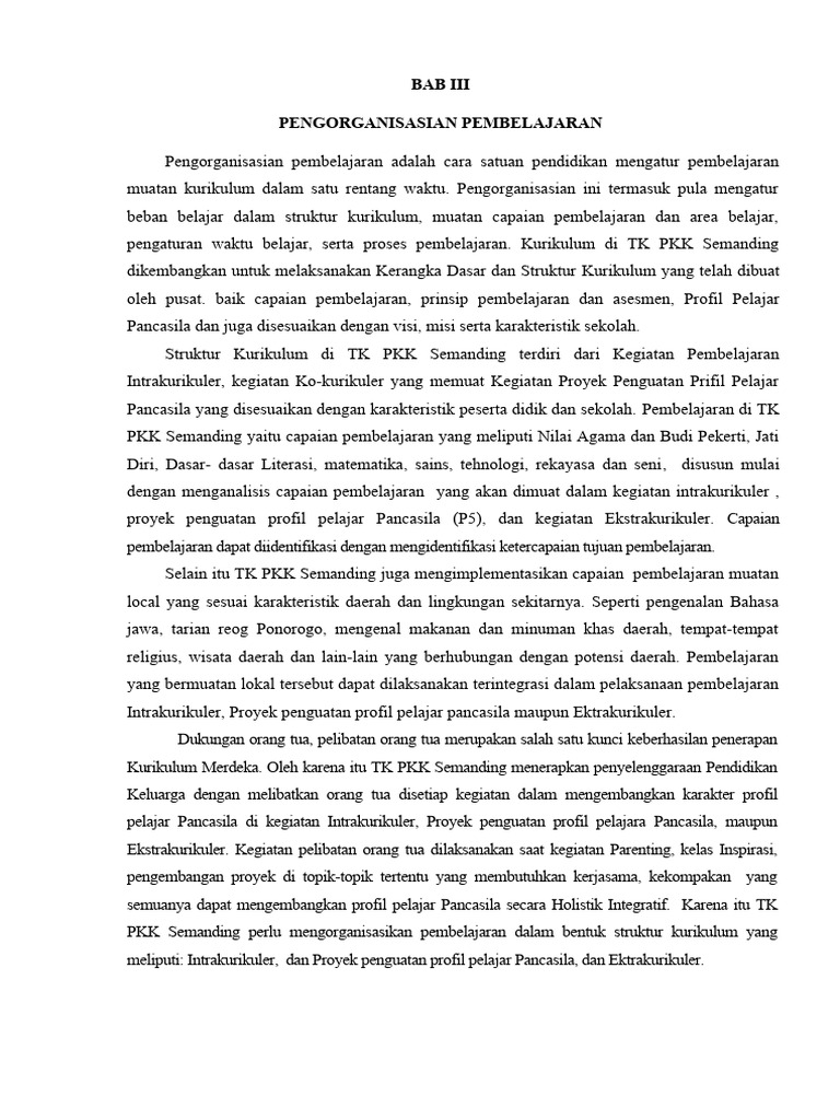 Bab Iii Pengorganisasian Pembelajaran - KSP | PDF