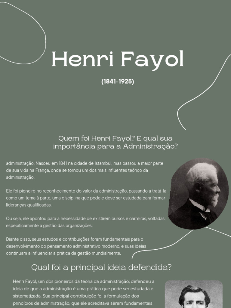 Princípios de Gestão de Henri Fayol | PDF | Carreira e Crescimento ...