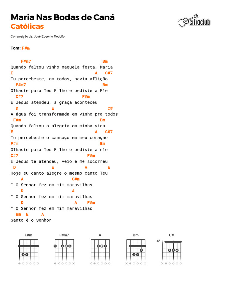 Cifra Club - Católicas - Maria Nas Bodas de Caná | PDF