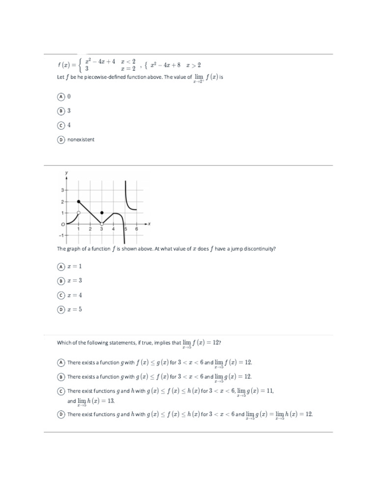 Limits And Continuity Practise Set 12 Pdf Mathematical Relations Mathematical Analysis
