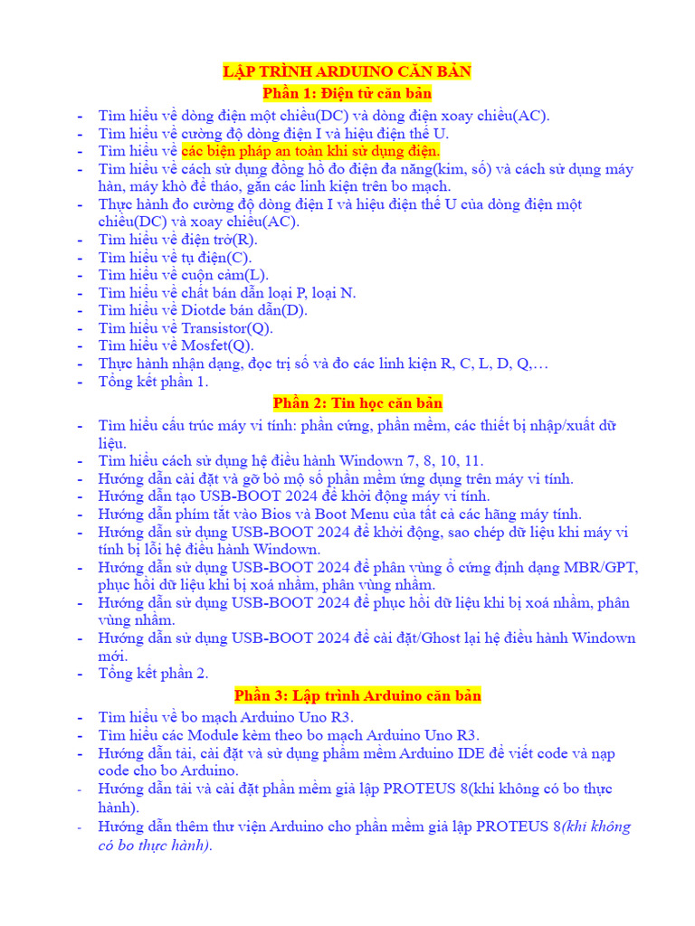 Noi Dung Hoc Lap Trinh Arduino Can Ban Pdf