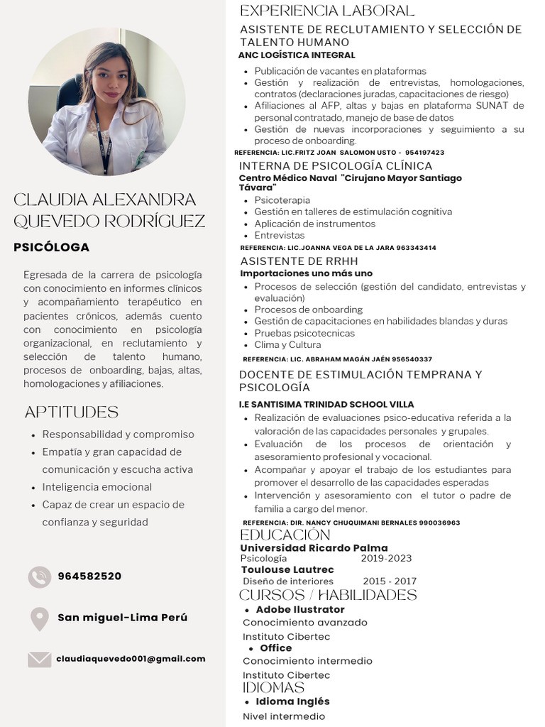 Currículum de Claudia Alexandra | PDF | Sicología | Reclutamiento