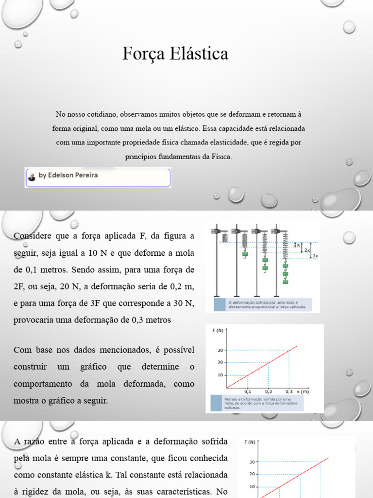 Força e Equilíbrio de Objetos Elásticos | PDF | Massa | Força