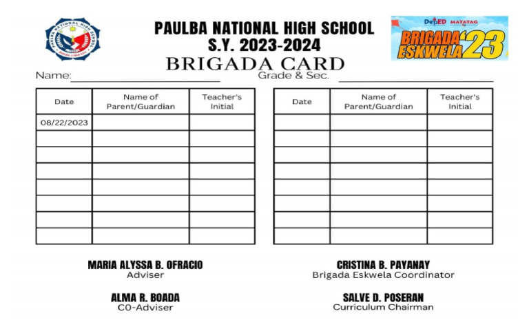 Brigada Card | PDF