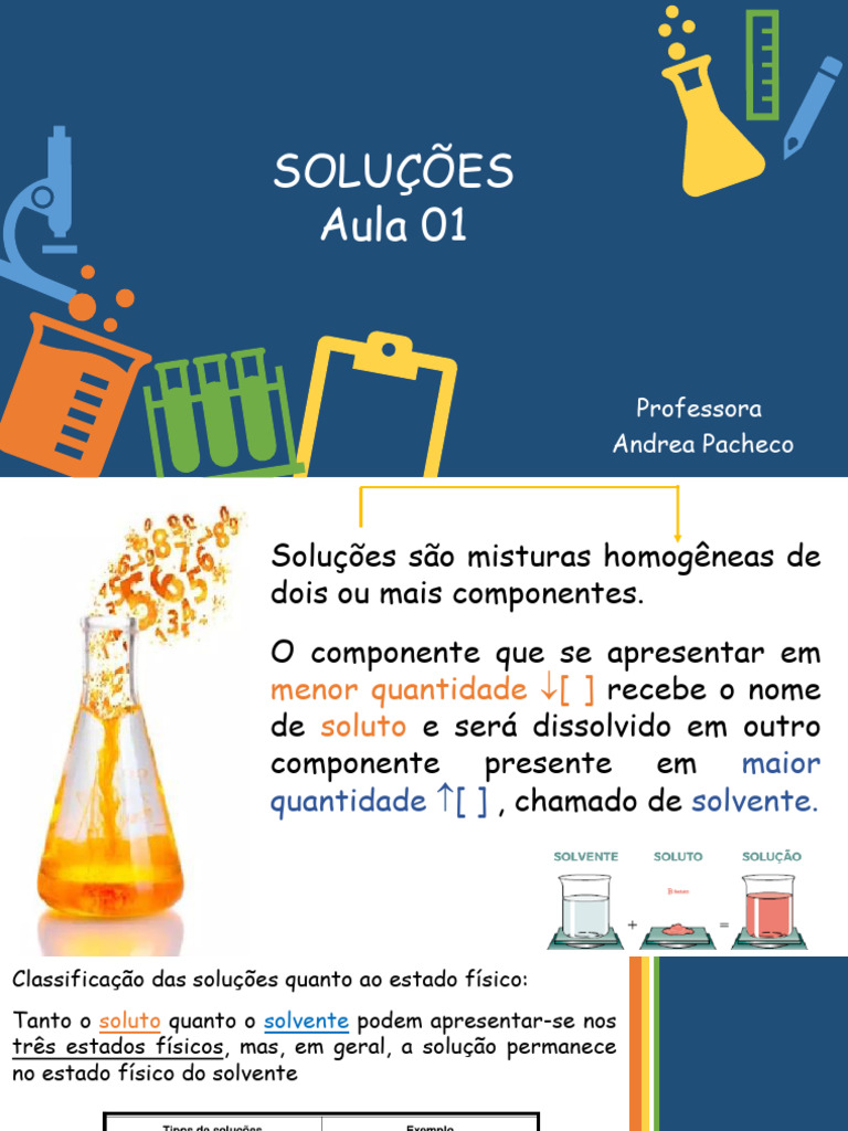 Classificação e Propriedades das Soluções | PDF | Solubilidade ...