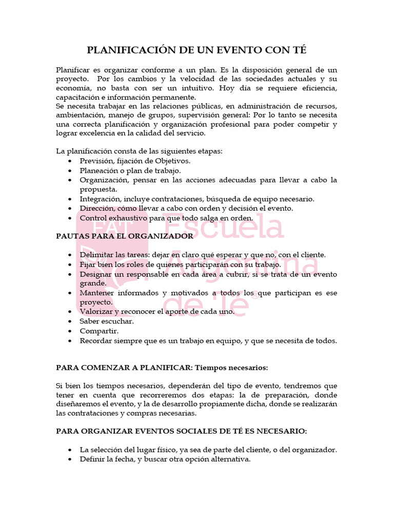 6-planificar-un-evento-de-t- | PDF | Planificación
