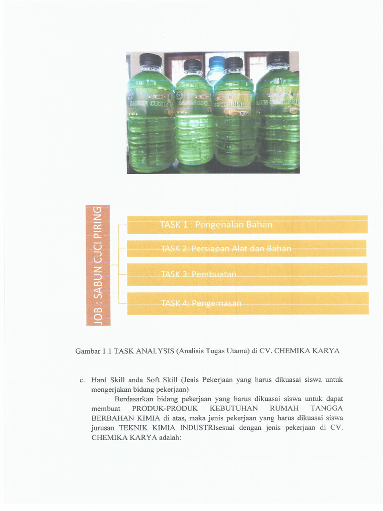 Contoh Analisis JOB Sabun Cuci Piring | PDF