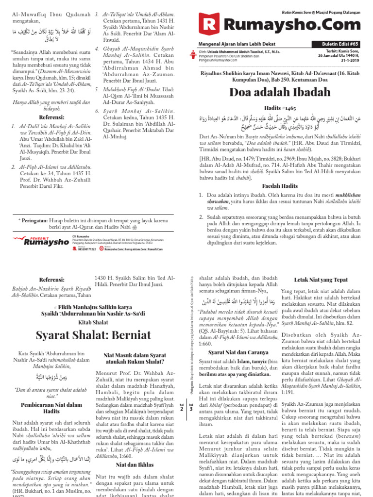 Buletin Rumaysho MPD Edisi 65 | PDF | Agama & Spiritualitas