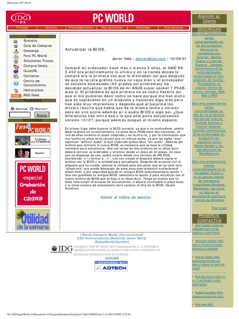 20 Trucos para Actualizar La Bios | PDF | Bios | Arranque