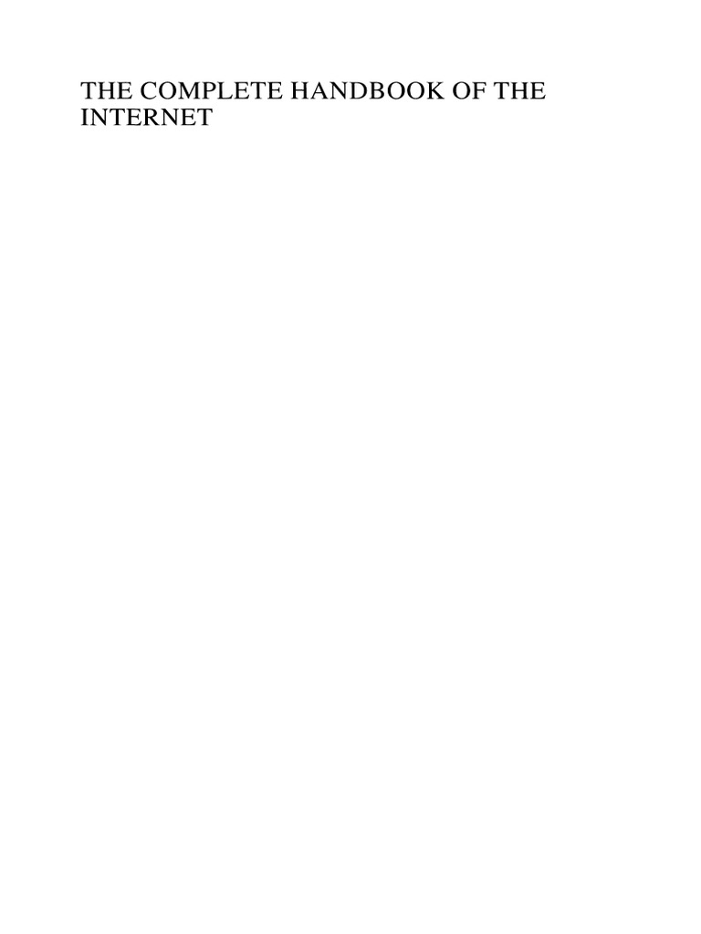 Complete Internet Handbook Overview | PDF | Computer Network | Internet ...
