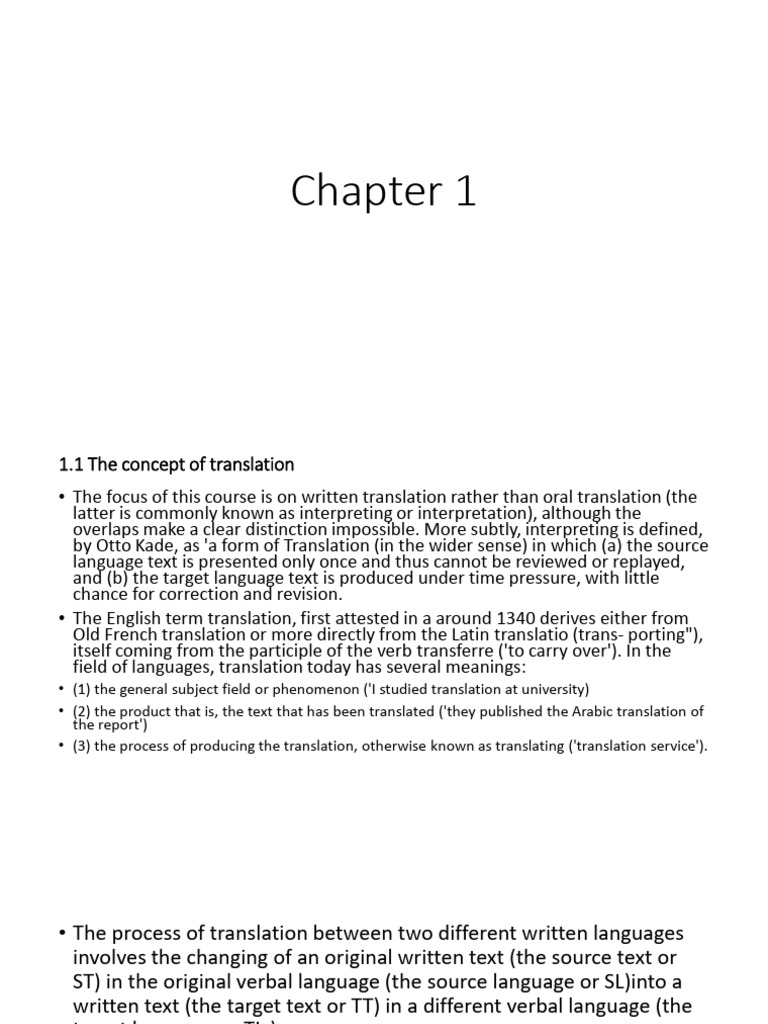 Chapter 1 Translation | PDF | Translations | Linguistics