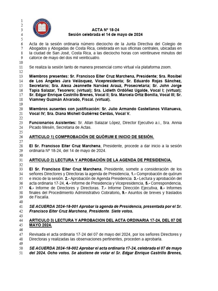 Acta N 18-24 | PDF | Seguro | Seguro de vida