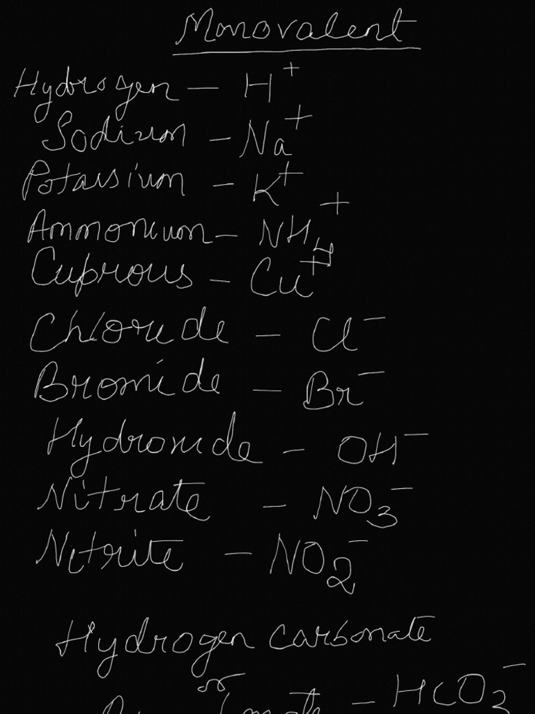 Valency of Elements and Radicals | PDF