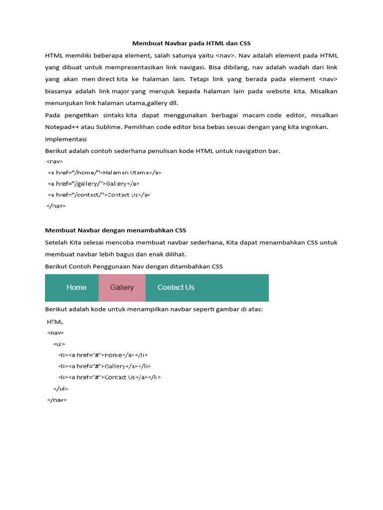 JOBSHEET Navbar Web | PDF | Seni | Teknologi & Rekayasa