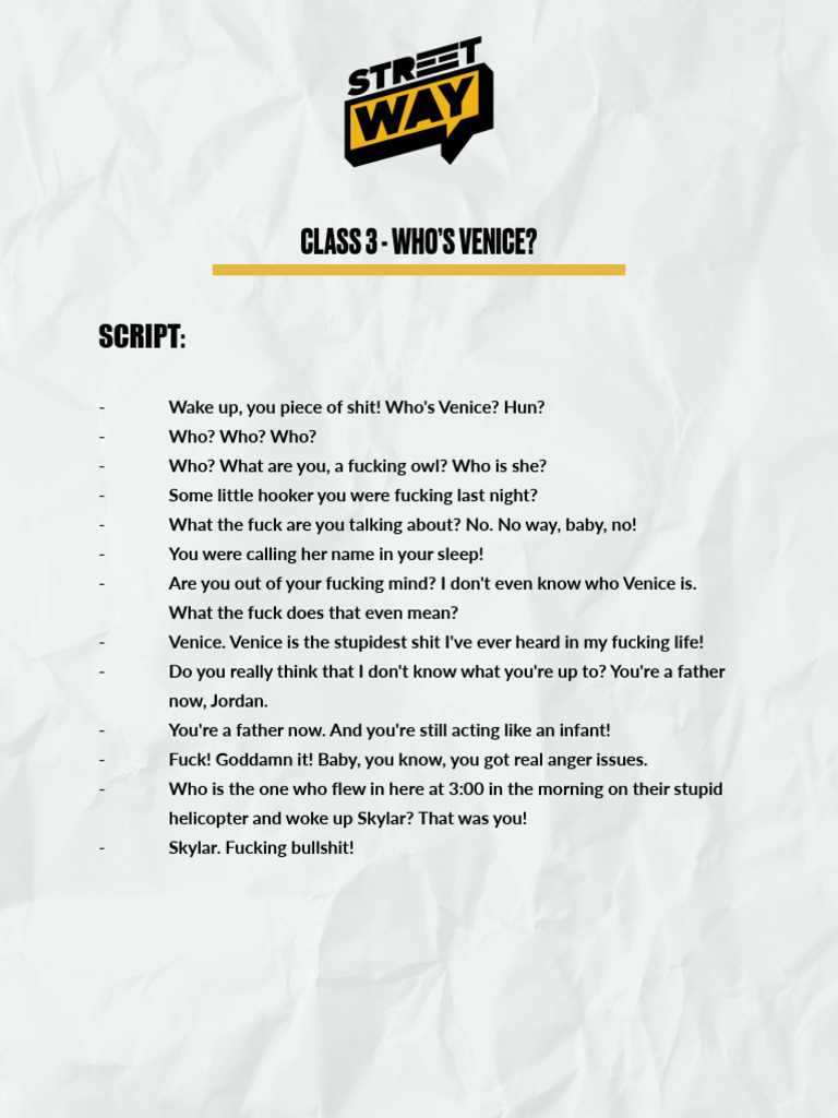 [RESUMO - UPPER-INT. AULA 3] - Who's Venice_ | PDF