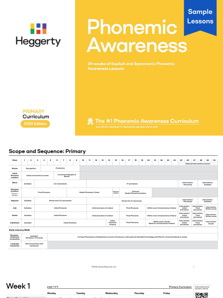 Heggerty Primary 2022 | PDF | Phoneme | Consonant