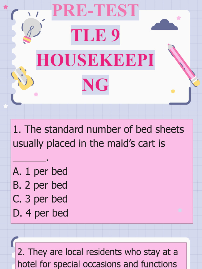 Housekeeping Pre-Test Questions | PDF | Planets | Housekeeping