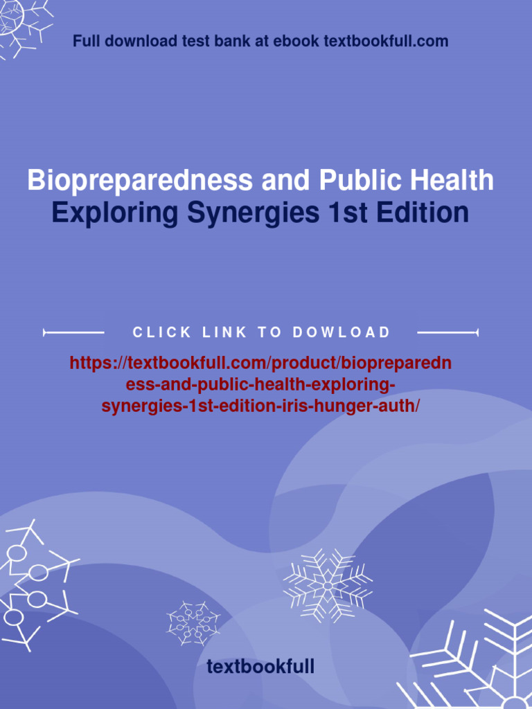 (FREE PDF Sample) Biopreparedness and Public Health Exploring Synergies ... (FREE PDF Sample) Biopreparedness and Public Health Exploring Synergies ...