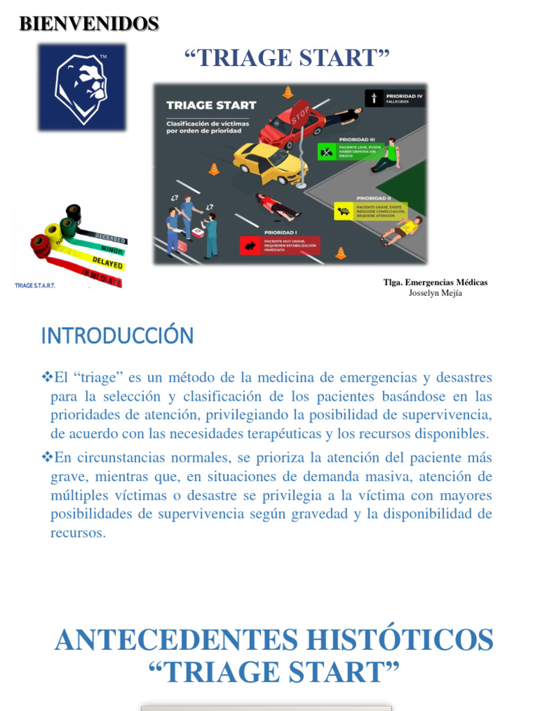 Triage START: Proceso y Estructura en Emergencias | PDF | Medicina ...