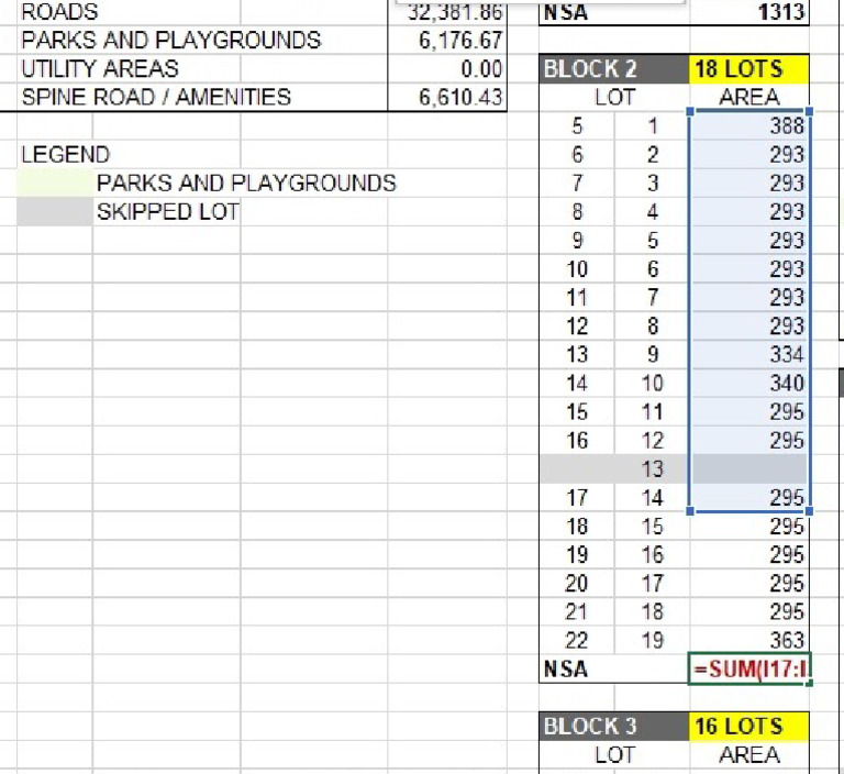 Phase 3 Area Tabulaton by Block Err - 2 | PDF