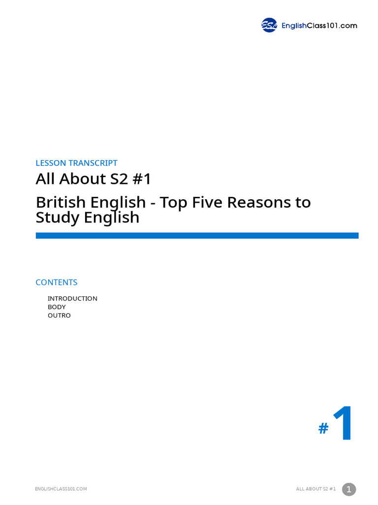 ALL S2L1 062813 Eclass101 Recordingscript | PDF | English Language | Languages
