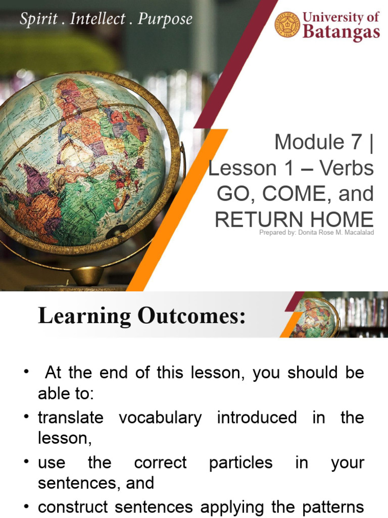 Verbs Go Come Return To | PDF | Subject (Grammar) | Question