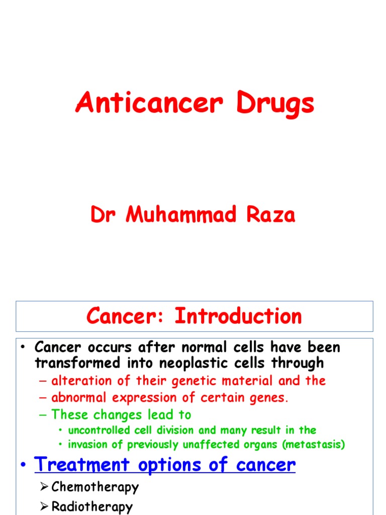 Anticancer Drugs Classification | PDF | Chemotherapy | Cell Cycle