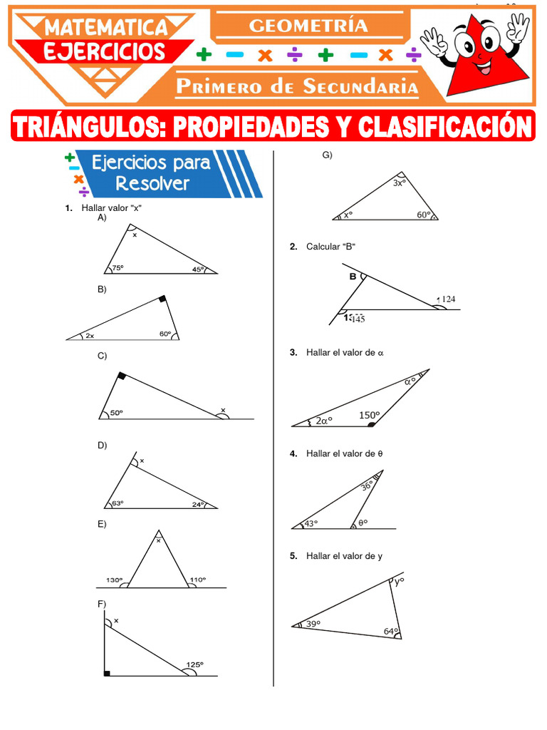 Triangulos Propiedades y Clasificacion para Primer Grado de Secundaria | PDF