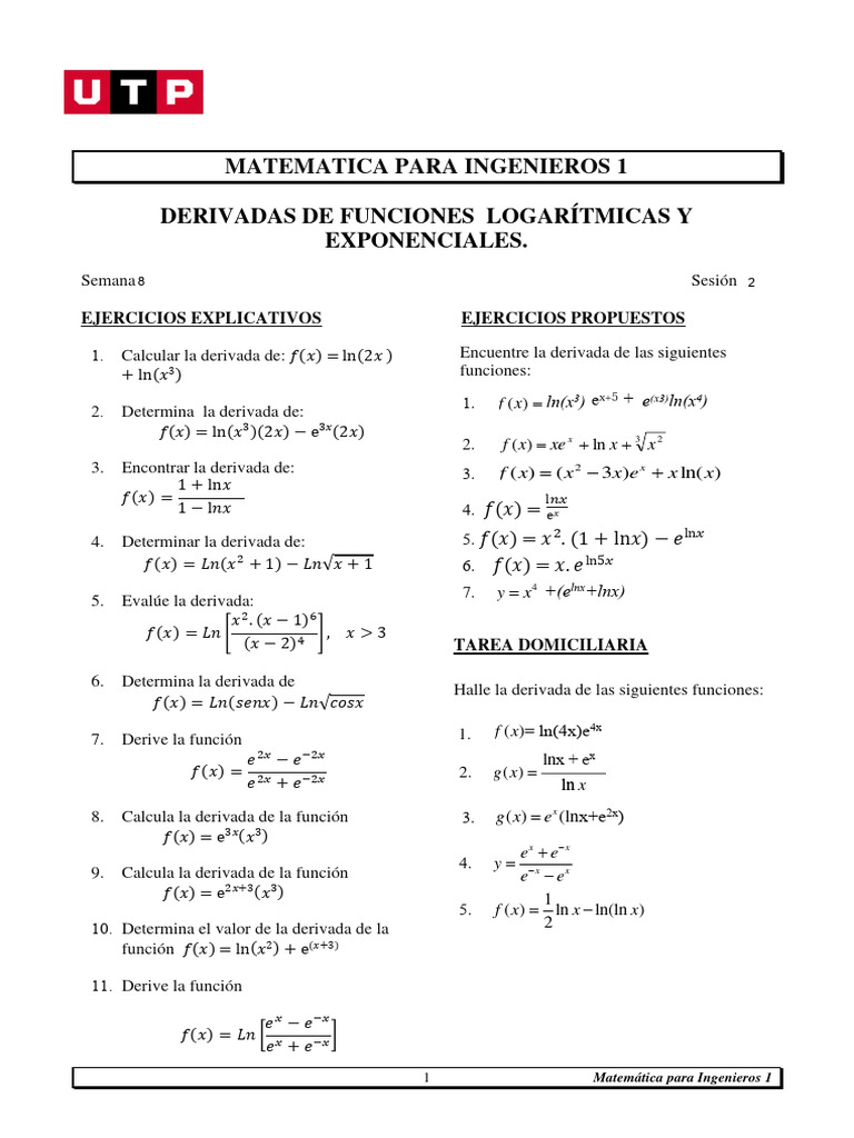 SEPARATA DE EJERCICIOS (Calculo 1) | PDF | Calculo diferencial | Matemáticas