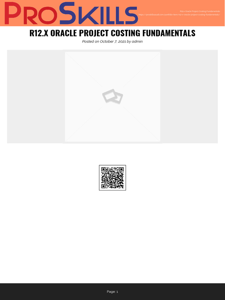 r12x Oracle Project Costing Fundamentals | PDF