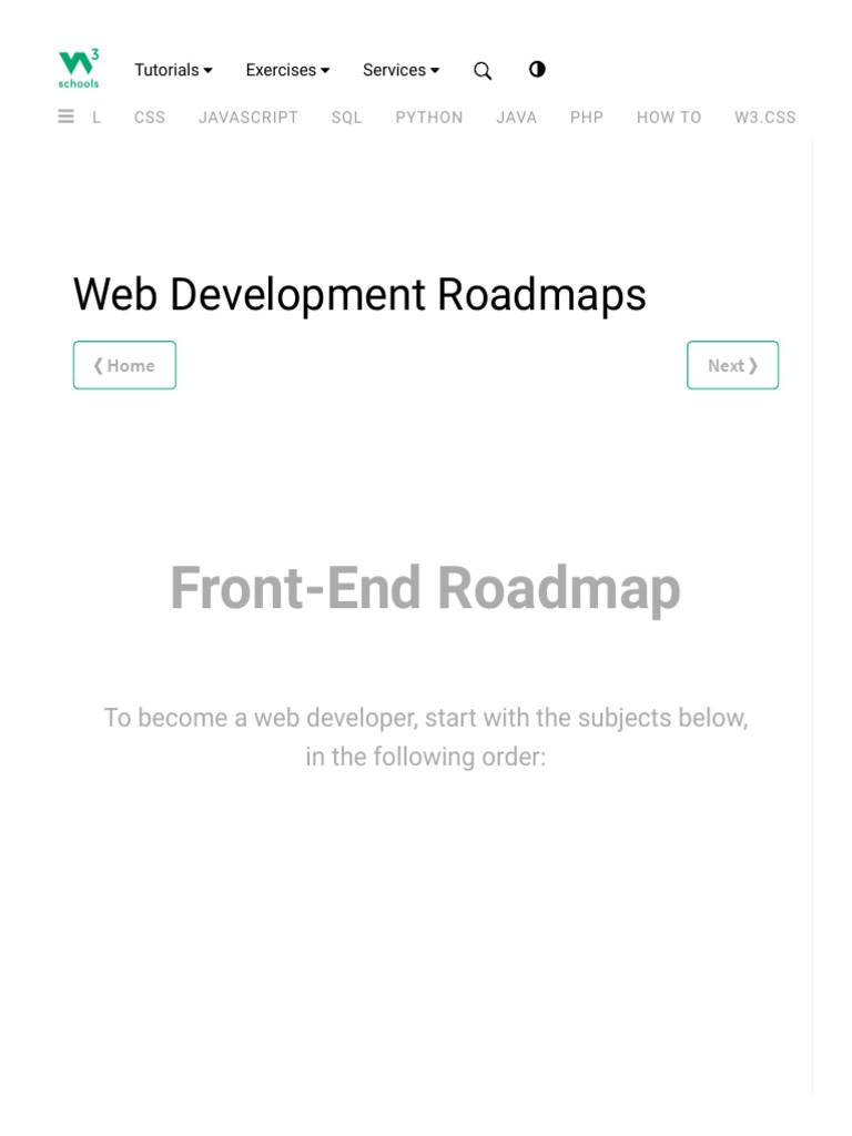 Web Development RoadMap | PDF | Websites | World Wide Web