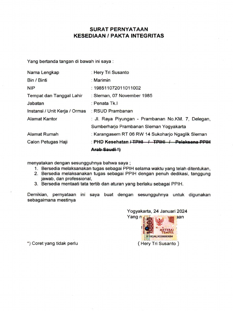 PH Hery Tri Susanto PI | PDF