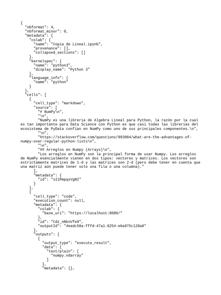 Practica de NumPy - Ipynb | PDF | Data Management | Computer Programming