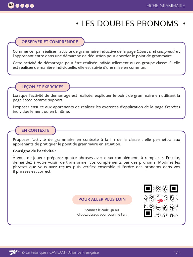 Maîtriser les doubles pronoms en français | PDF | Complément d'objet ...