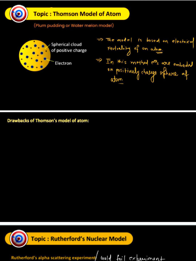 Rutherford vs Thomson Atomic Models | PDF