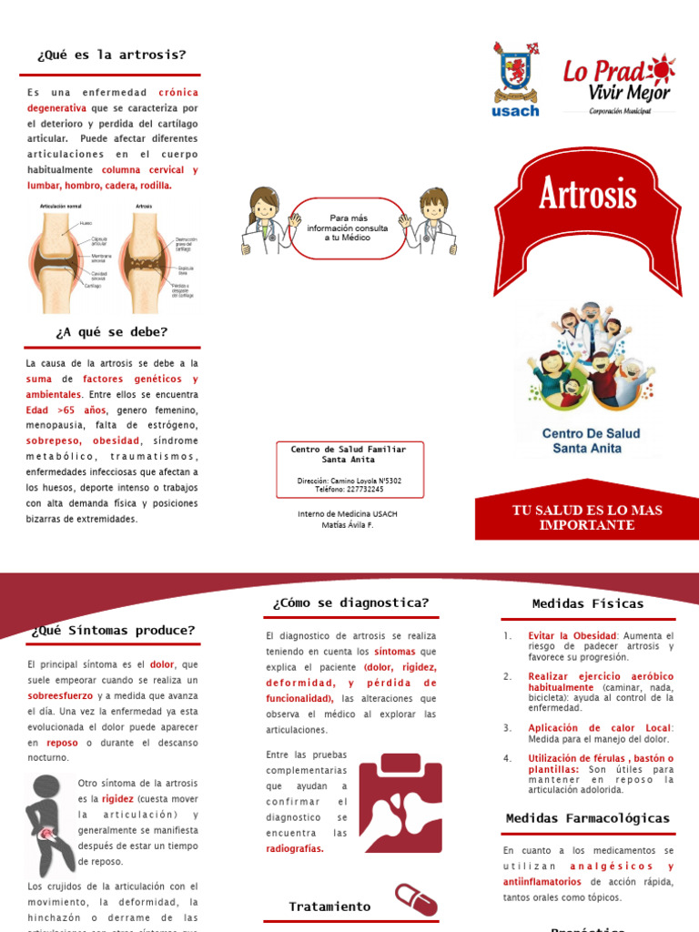 Triptico Artrosis | PDF | Osteoartritis | Obesidad