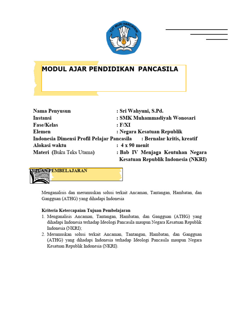 2425 Modul Ajar PPKN Xi | PDF
