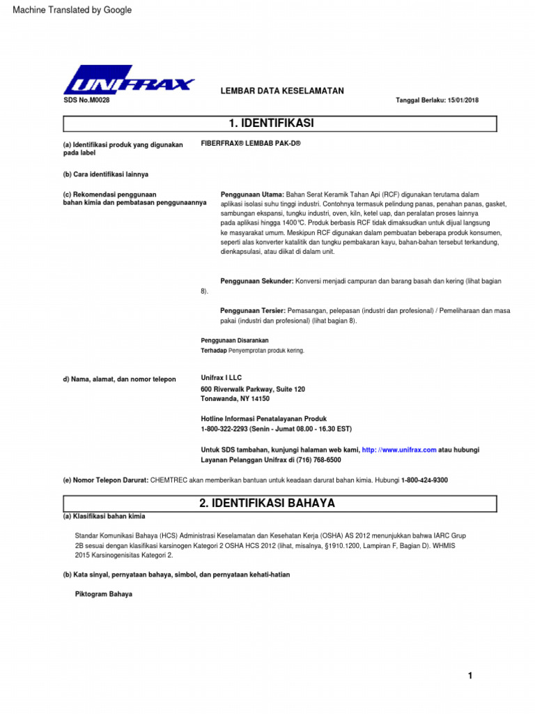 Msds Fiber CCR | PDF