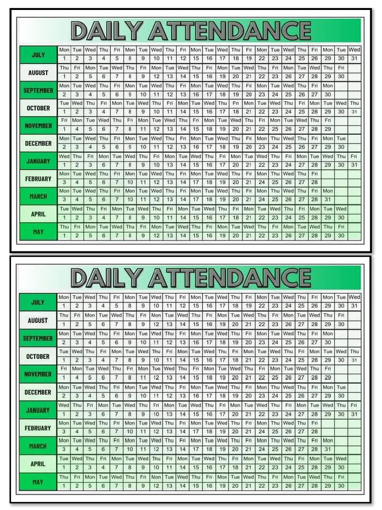 Daily Attendance Back | PDF