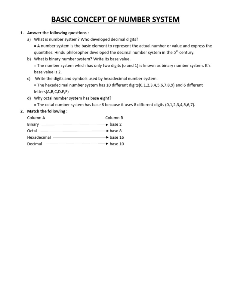 Basic Concept of Number System (Chapter 9) | PDF