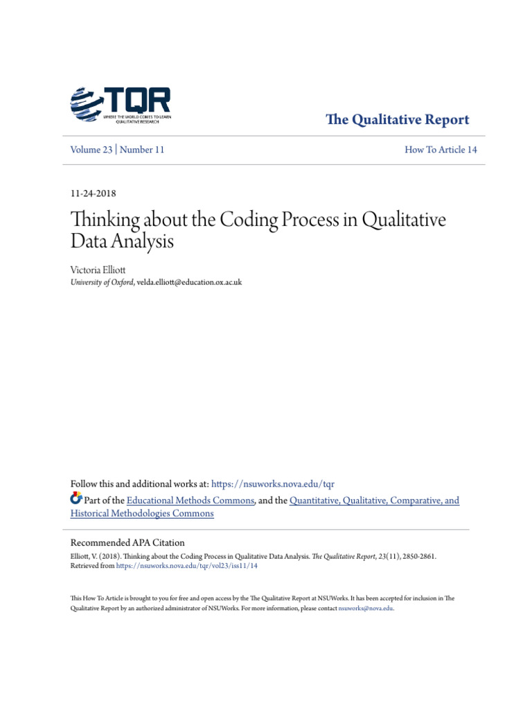 Thinking About The Coding Process in Qualitative Data Analysis | PDF ...