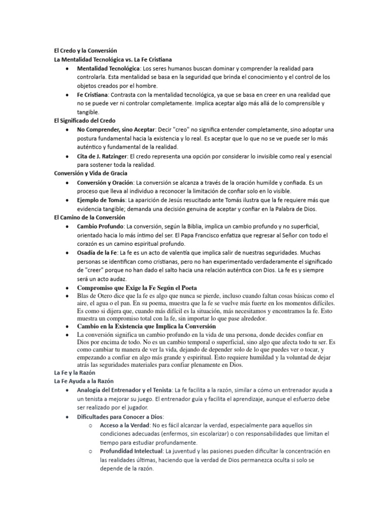 El Credo y la Conversión | PDF | Fe | Conversión religiosa