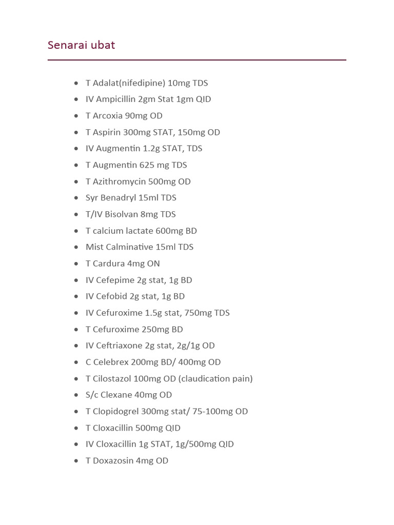 Senarai Ubat | PDF | Drugs | World Health Organization