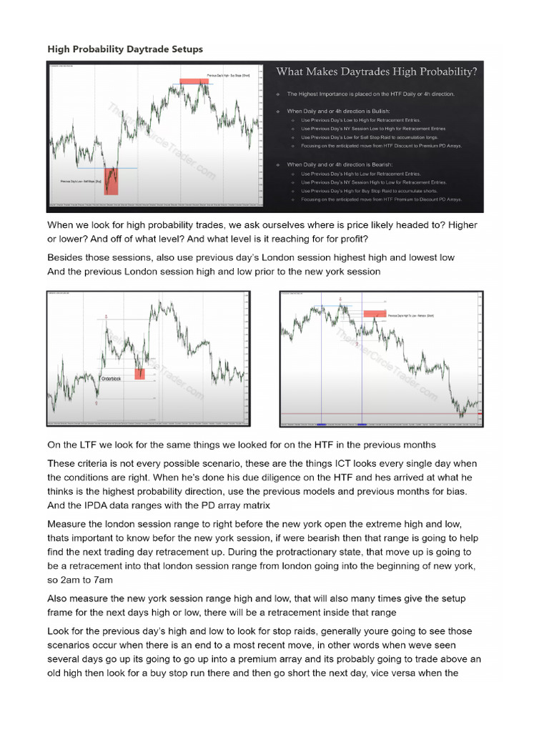 High Probability Daytrade Setups | PDF