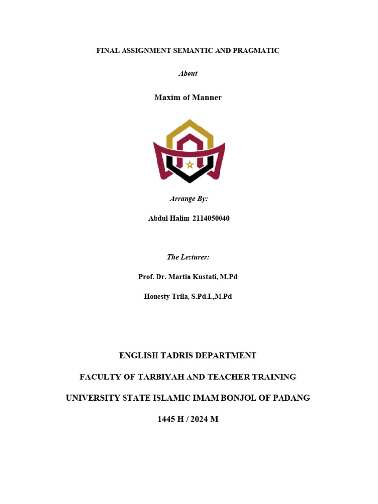 Maxim of Manner | PDF | Conversation | Communication